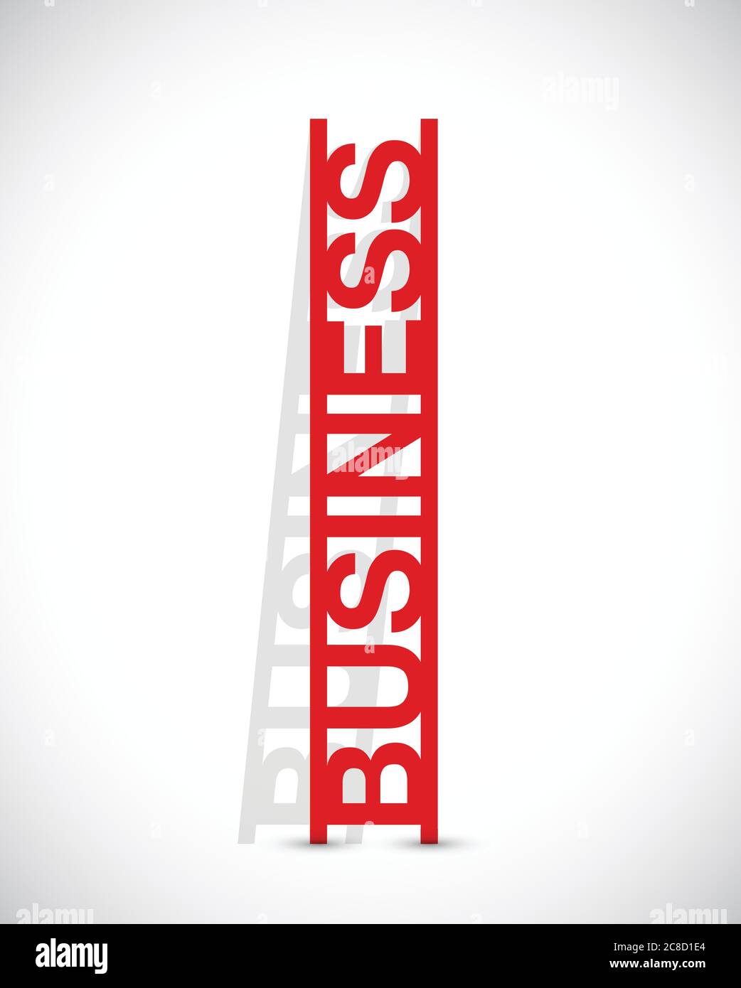 Business text ladder concept illustration design over a white ...