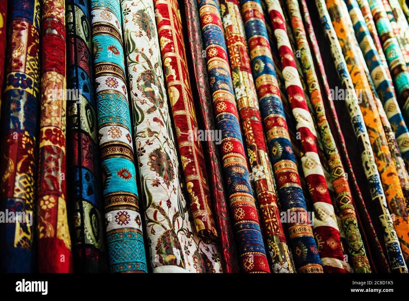 colorful Turkish fabric in the market, Istanbul, Turkey Stock Photo - Alamy