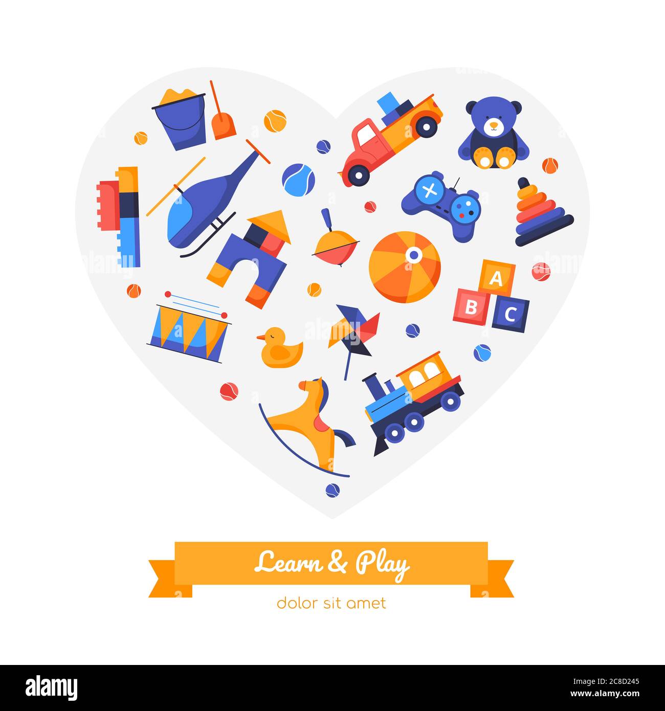 Learn and play - vector flat design style banner Stock Vector Image ...