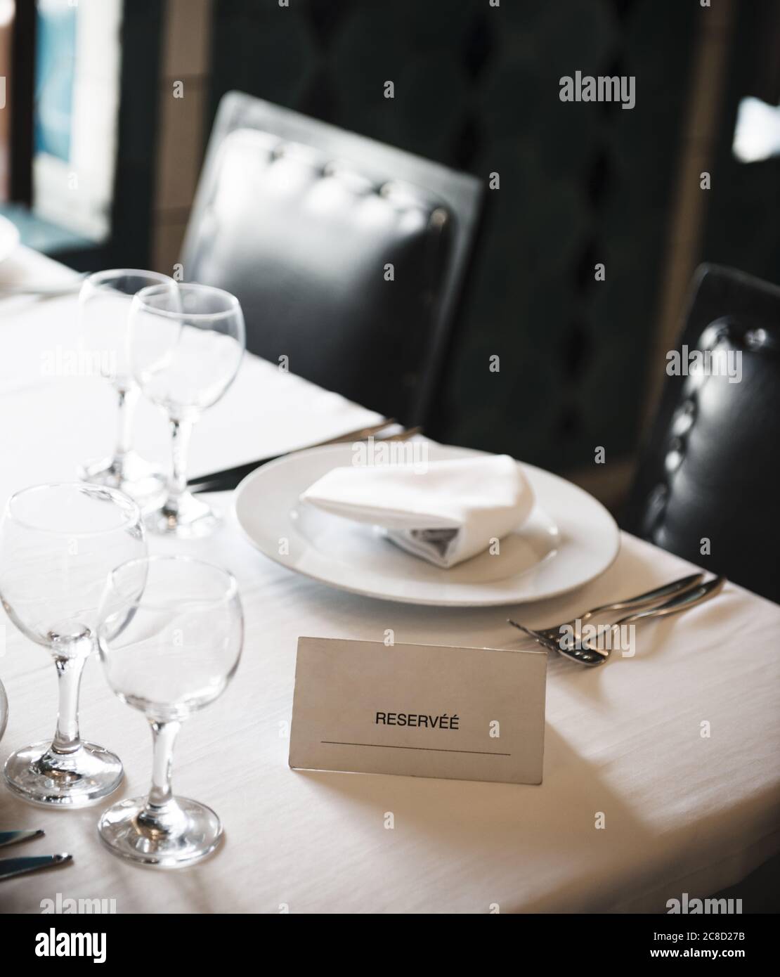 Table setting in a restaurant Stock Photo - Alamy