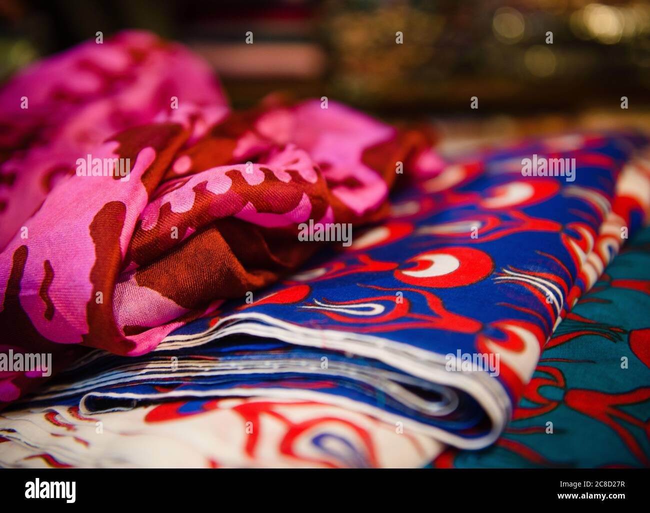 Colorful bright fabric pattern hi-res stock photography and images - Alamy
