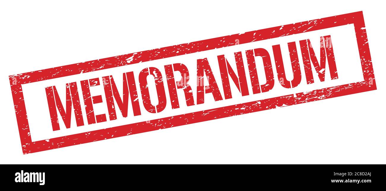 MEMORANDUM red grungy rectangle stamp sign Stock Photo - Alamy