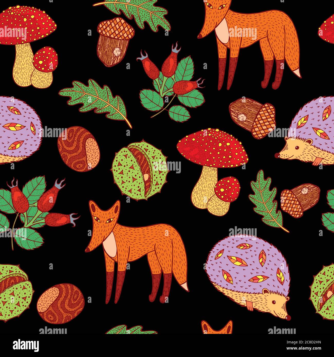 Woodland flora fauna Stock Vector Images - Alamy