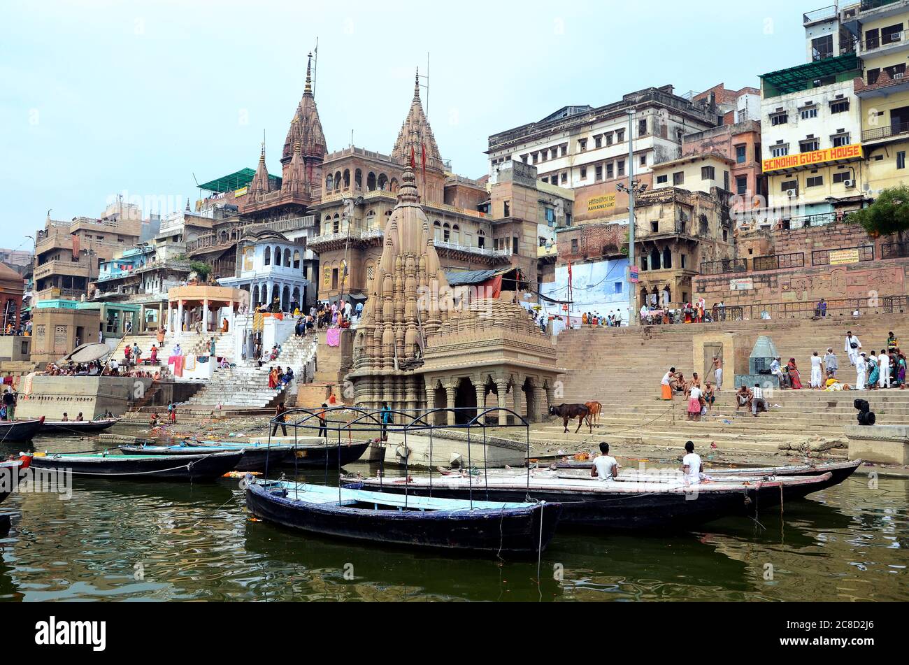 Ghats in Varanasi are riverfront steps leading to the banks of the ...