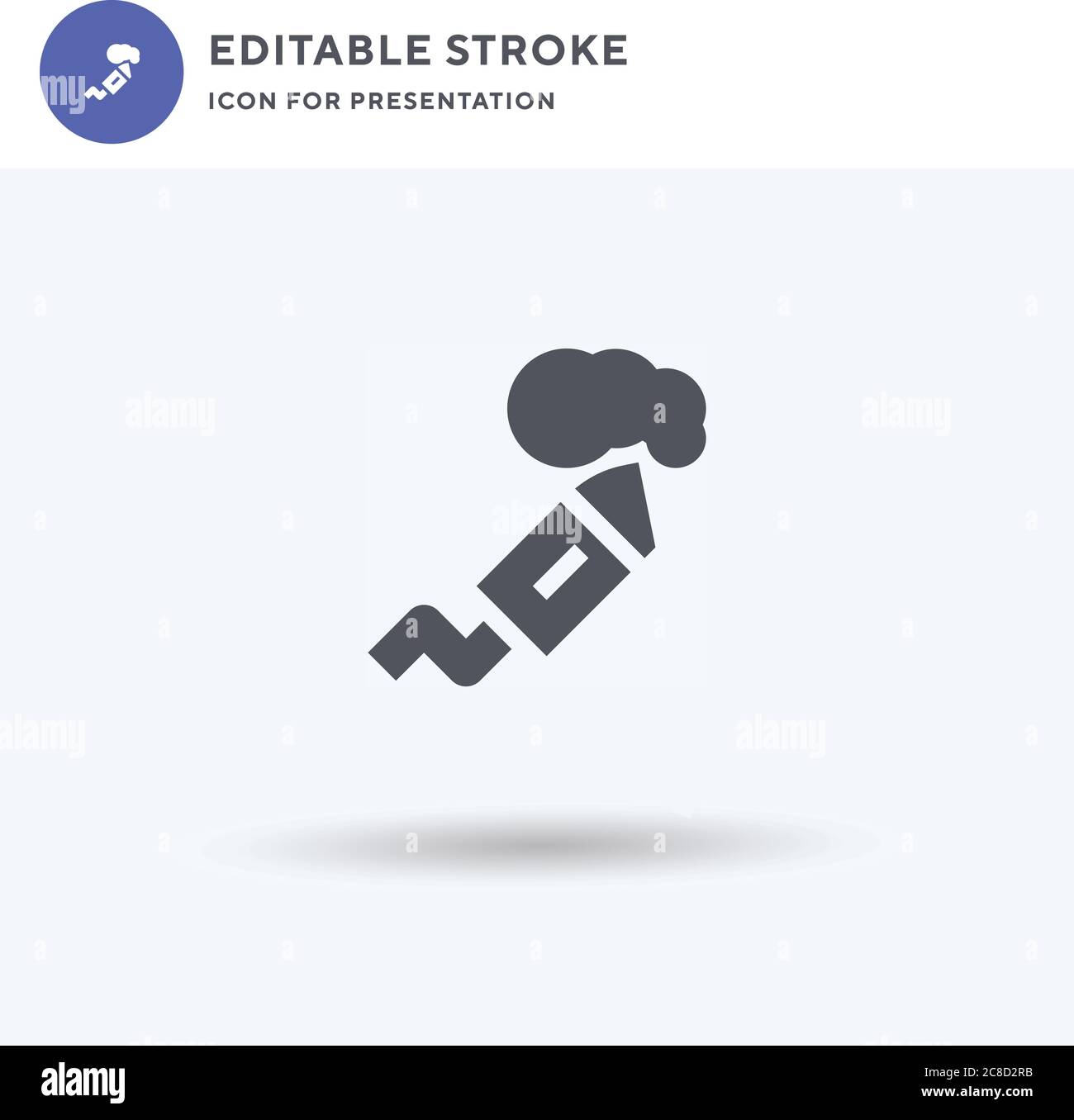 Smoke icon vector, filled flat sign, solid pictogram isolated on white ...