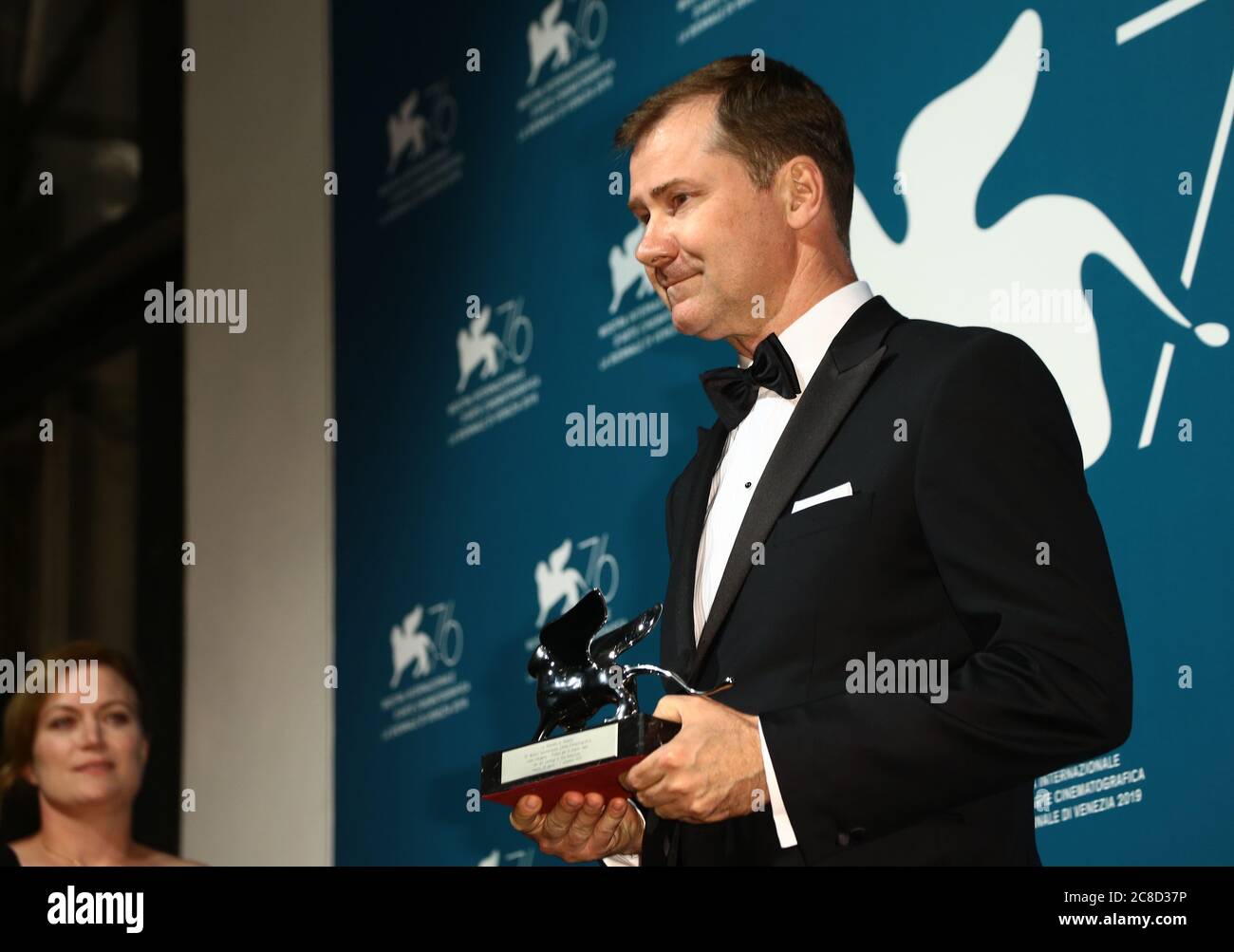 VENICE, ITALY - SEPTEMBER 07: Johan Carlsson pose with the Silver Lion ...