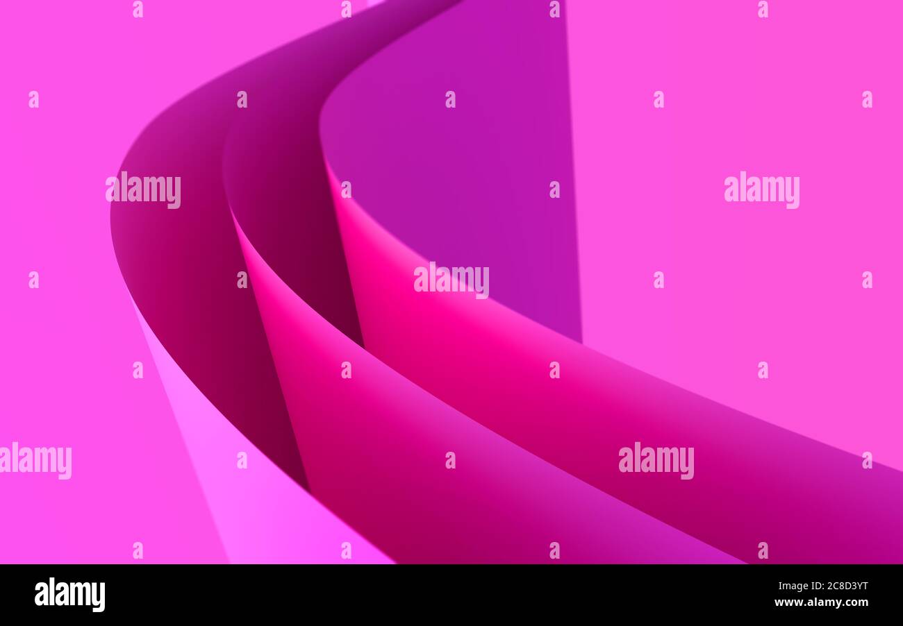 Abstract purple shapes on a pink background. 3D illustration Stock ...