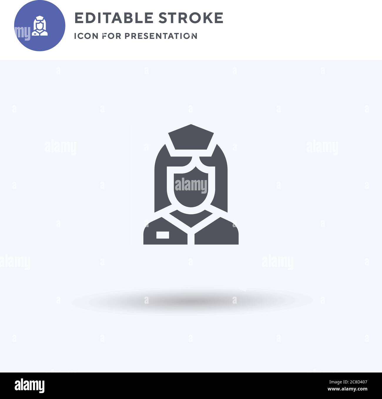 Nurse icon vector, filled flat sign, solid pictogram isolated on white ...