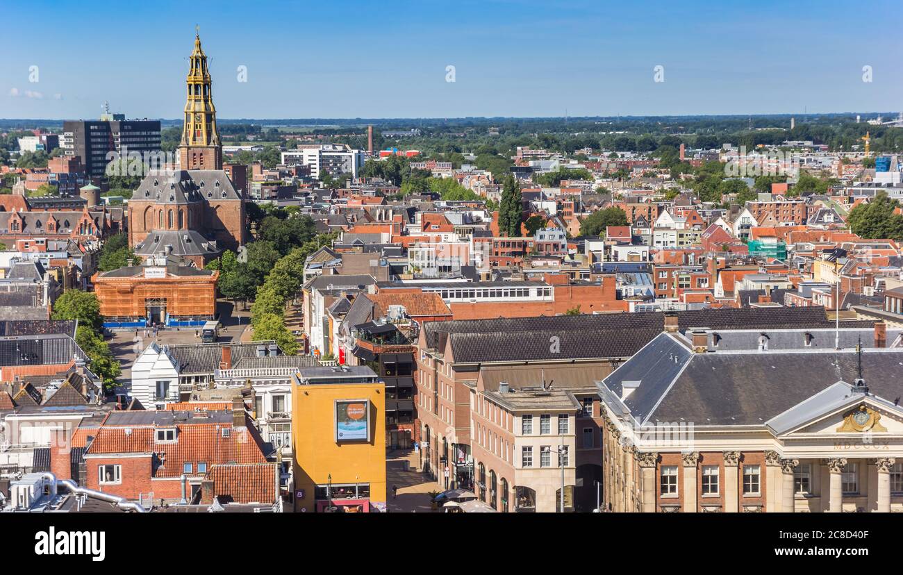 Aerial view of the historic city center in Groningen, Netherlands Stock ...