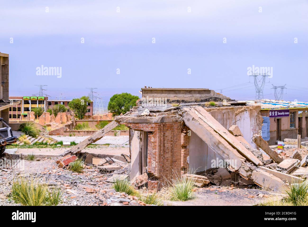 Exterior industrial destroyed buildings aerial hi-res stock photography ...