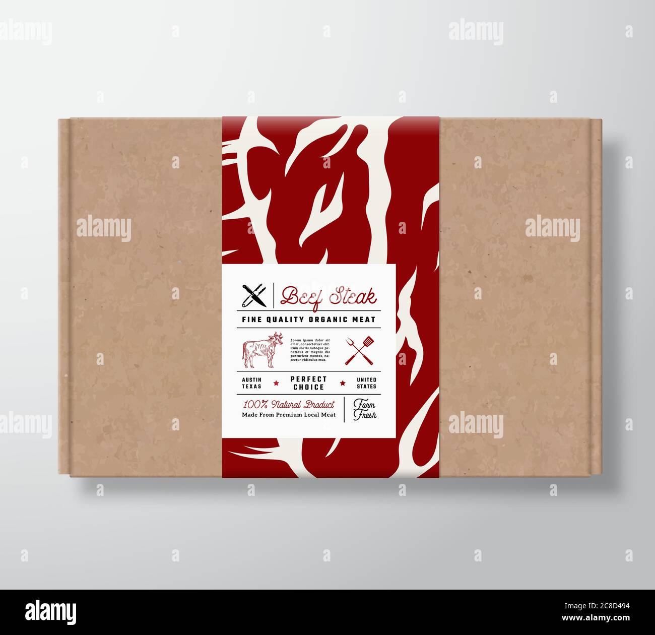 Premium Quality Beef Steak Craft Cardboard Box. Abstract Vector Meat ... Premium Quality Beef Steak Craft Cardboard Box. Abstract Vector Meat ...