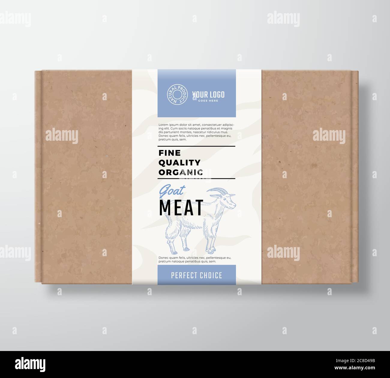 Fine Quality Organic Goat Craft Cardboard Box. Abstract Vector Meat ...