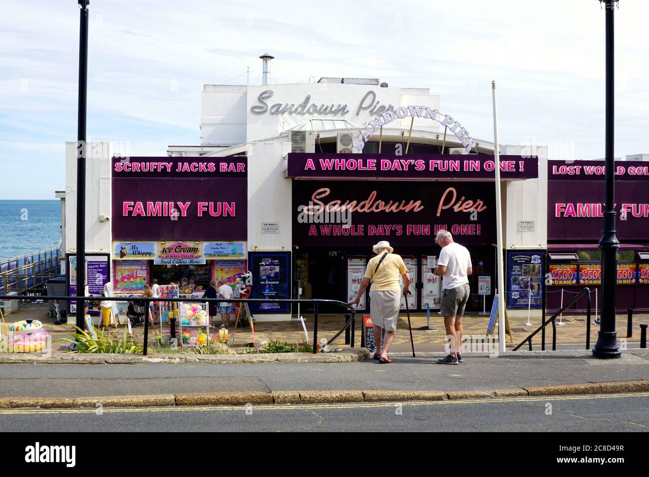Sandown, Isle of Wight, UK. July 13, 2020. Holidaymakers enjoying the ...