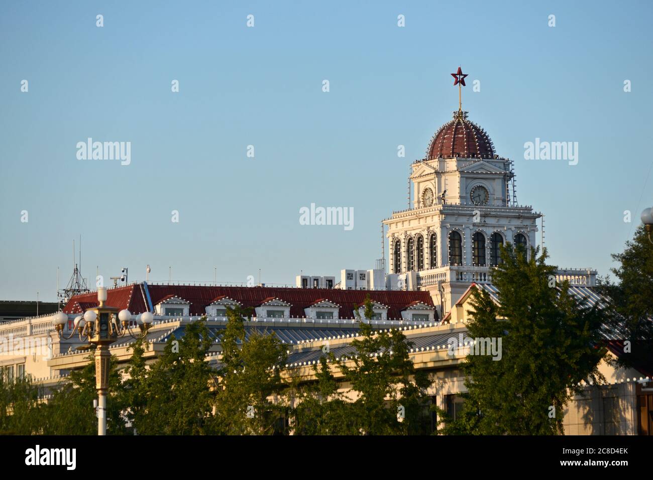 Tiananmen Railway Station Clock Tower. Beijing, China Stock Photo - Alamy