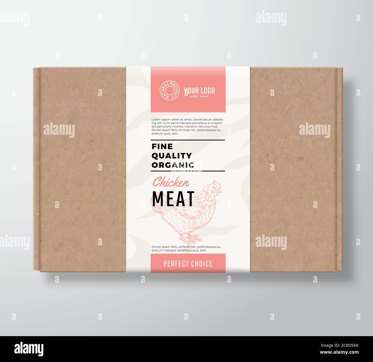 Fine Quality Organic Poultry Craft Cardboard Box. Abstract Vector Meat ...