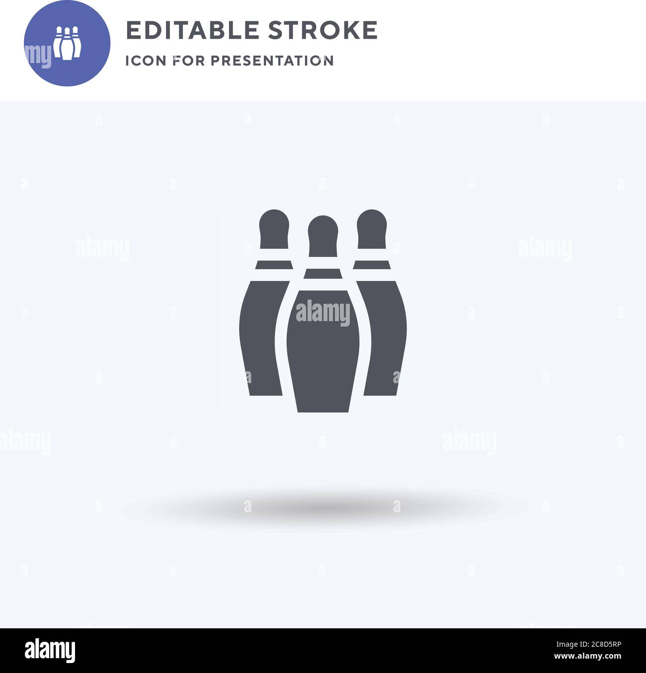 Bowling icon vector, filled flat sign, solid pictogram isolated on ...