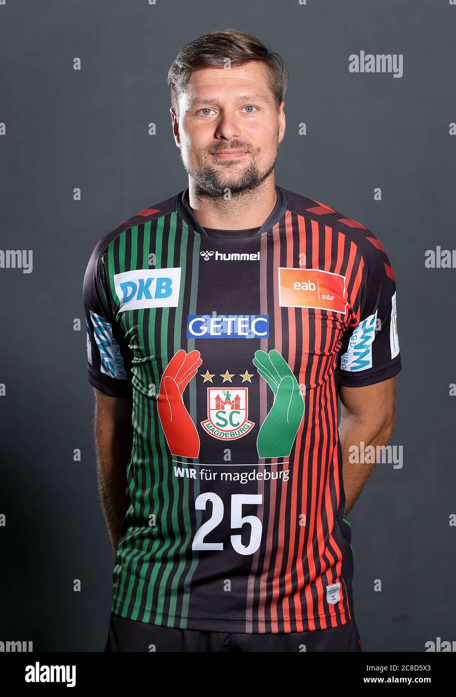 23 July 2020, Saxony-Anhalt, Magdeburg: Handball, 1st Bundesliga ...