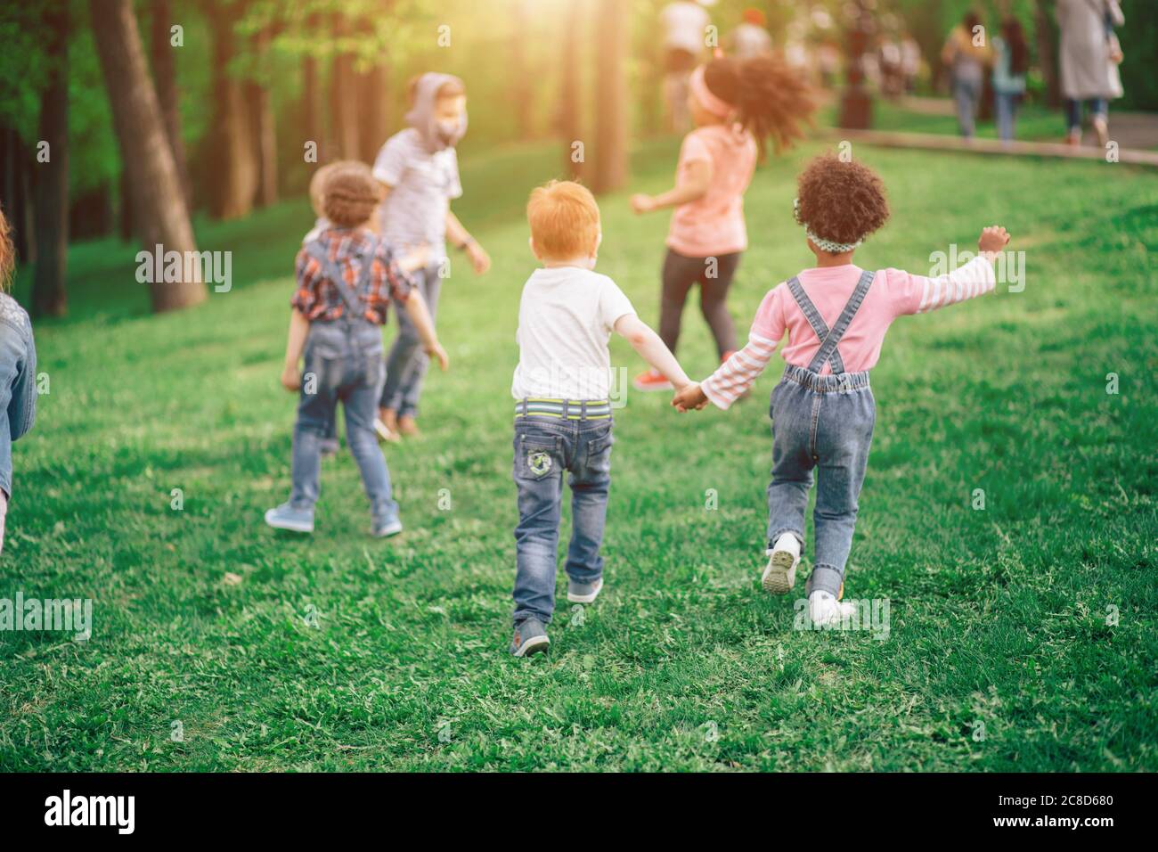 Diversity Group Of Kids Holding Hands. concept friendship Stock Photo ...