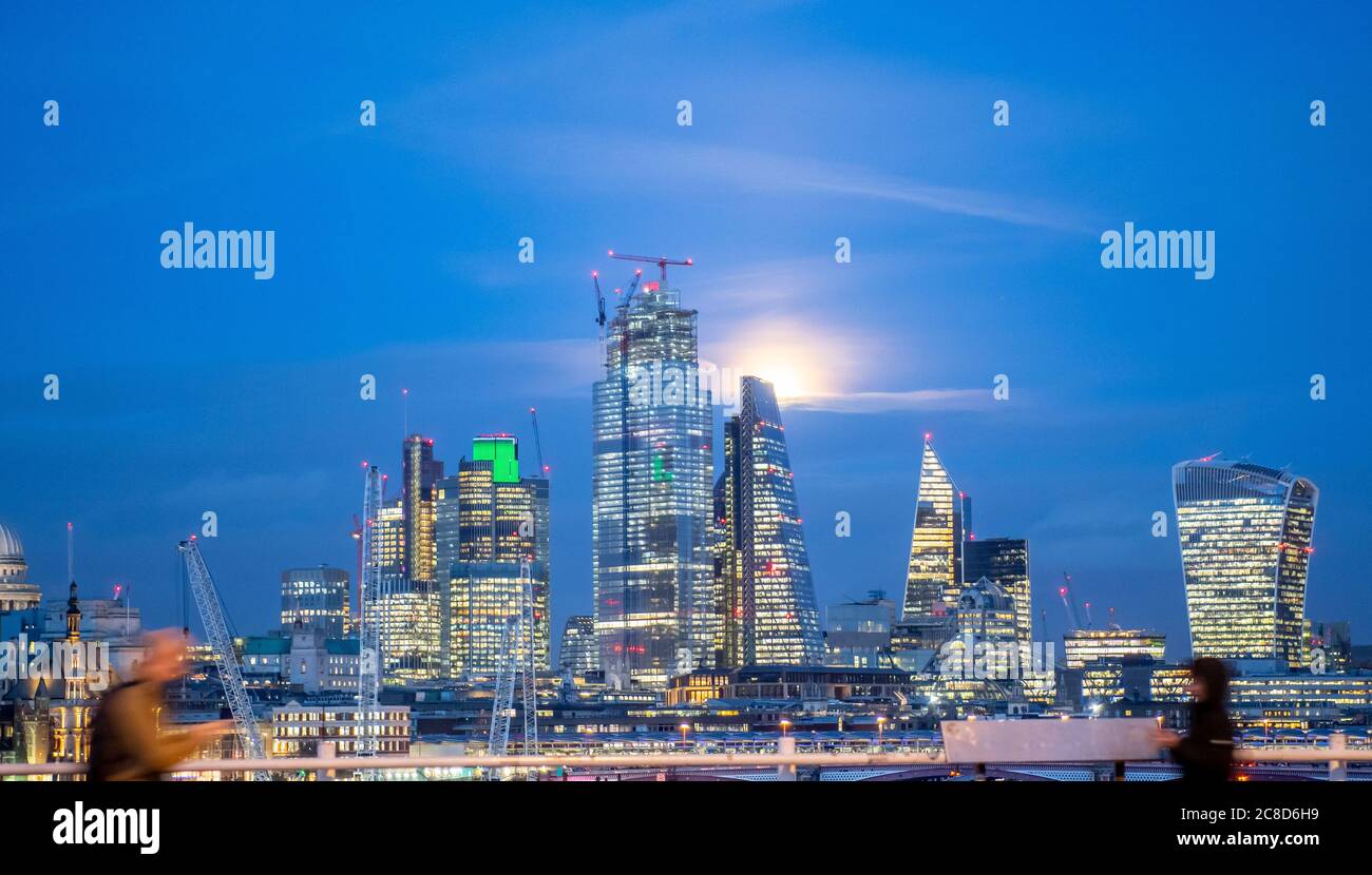 City of London view from Waterloo at Dusk Stock Photo - Alamy