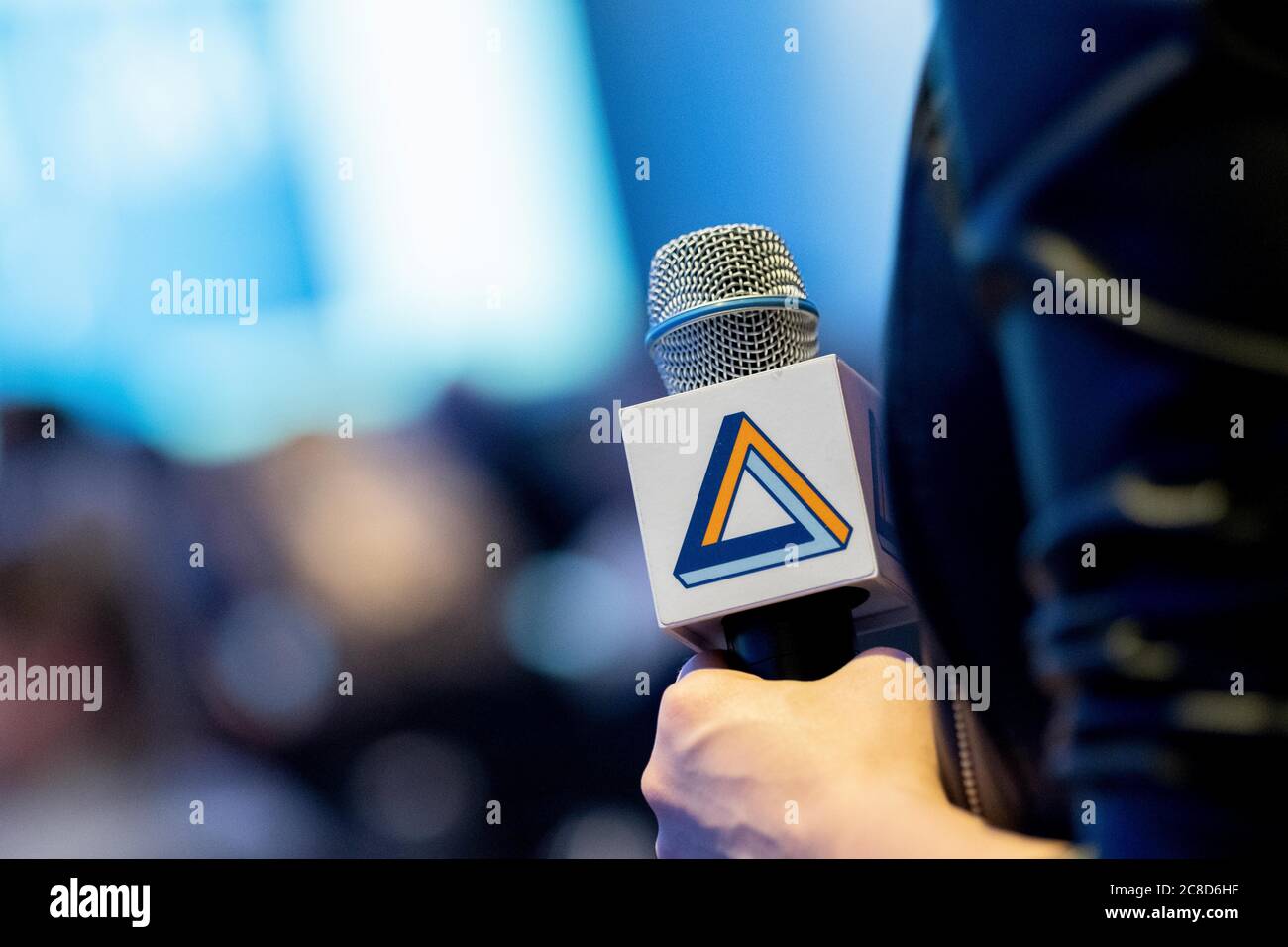 Audience Asking A Question at Business and Academic Conference Event ...