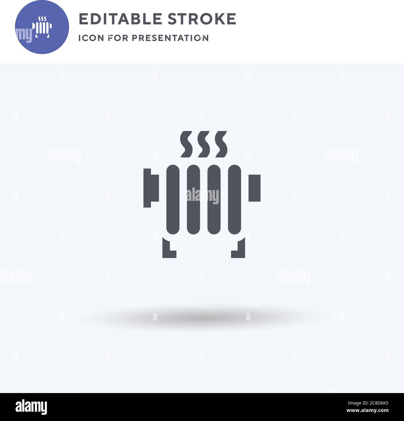 Heater icon vector, filled flat sign, solid pictogram isolated on white ...