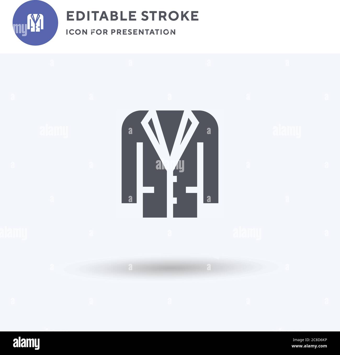 Jacket icon vector, filled flat sign, solid pictogram isolated on white ...