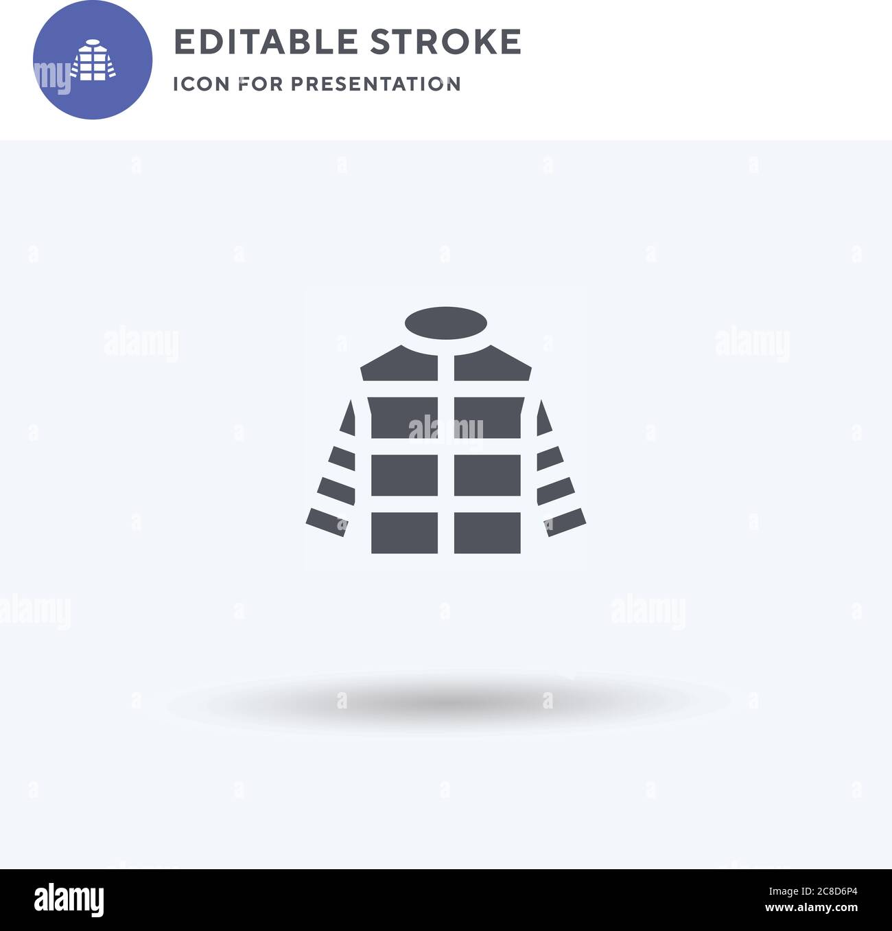 Jacket icon vector, filled flat sign, solid pictogram isolated on white ...