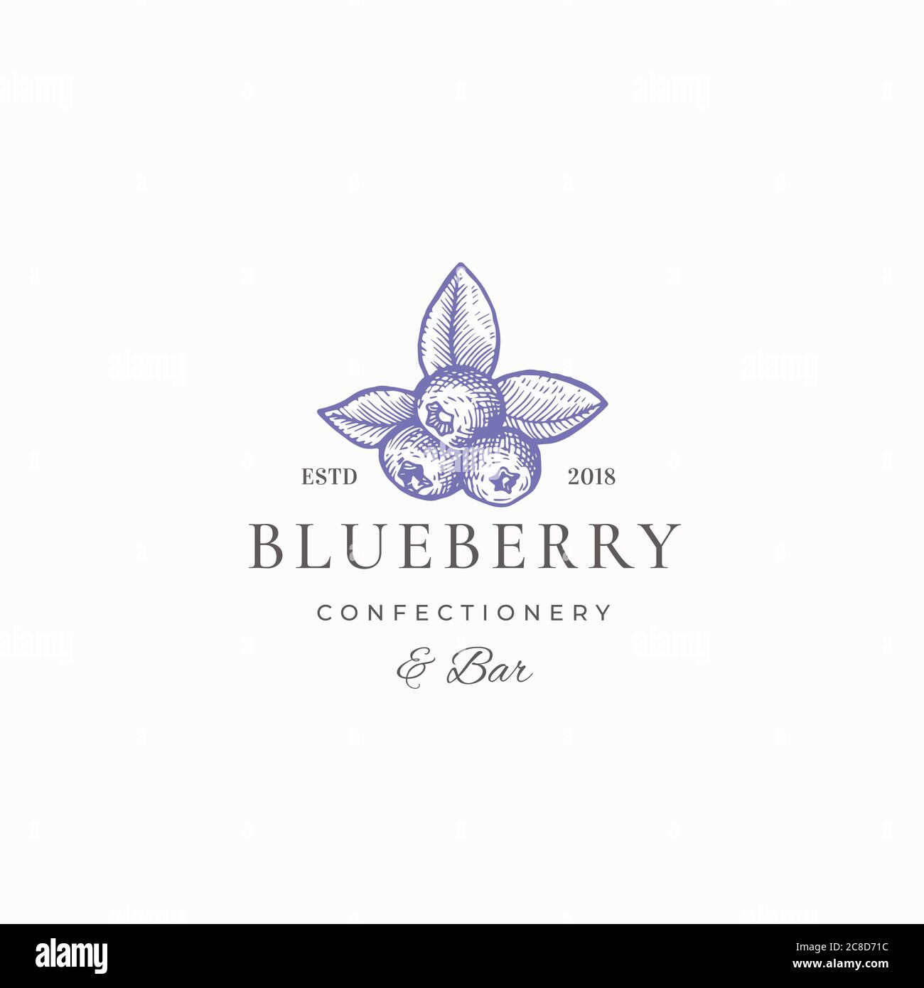 Blueberry Confectionary Abstract Vector Sign, Symbol or Logo Template ...