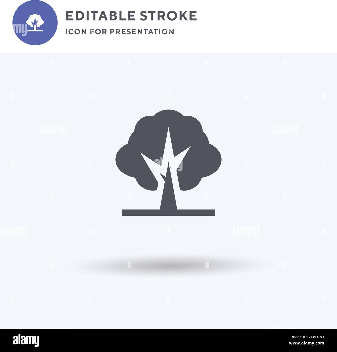 Tree icon vector, filled flat sign, solid pictogram isolated on white ...