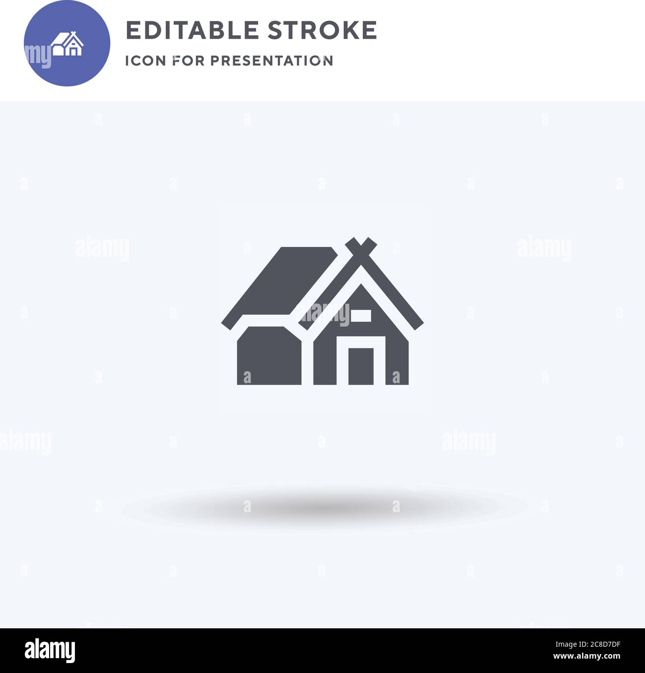 Hut icon vector, filled flat sign, solid pictogram isolated on white ...