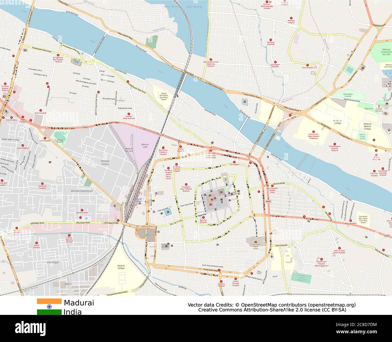 Madurai Vector Map High Resolution Stock Photography and Images - Alamy