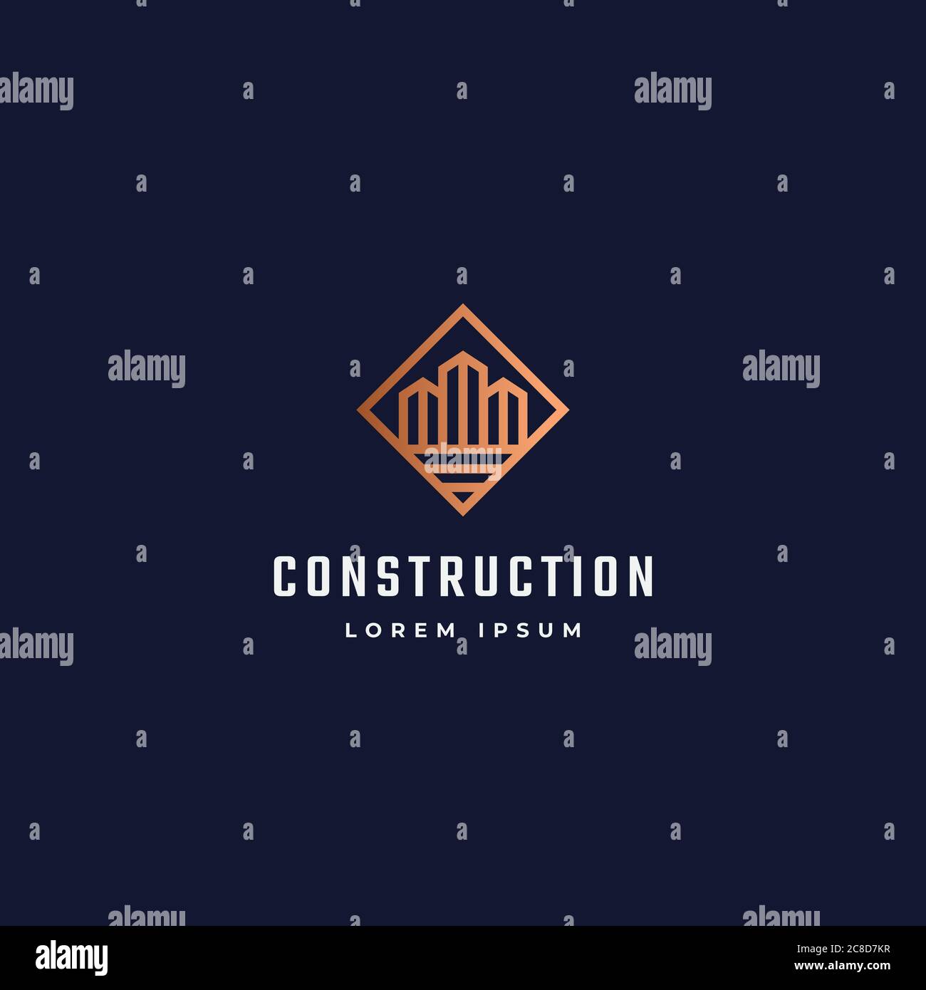 Construction Abstract Vector Sign, Symbol or Logo Template. Skyscraper ...