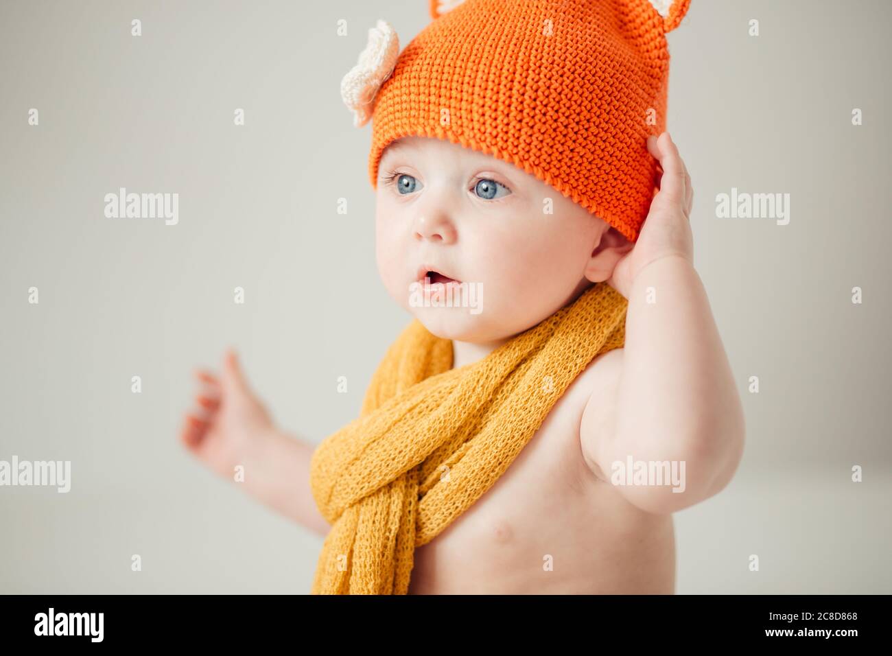 Beautiful baby few months old portrait outdoors Stock Photo - Alamy