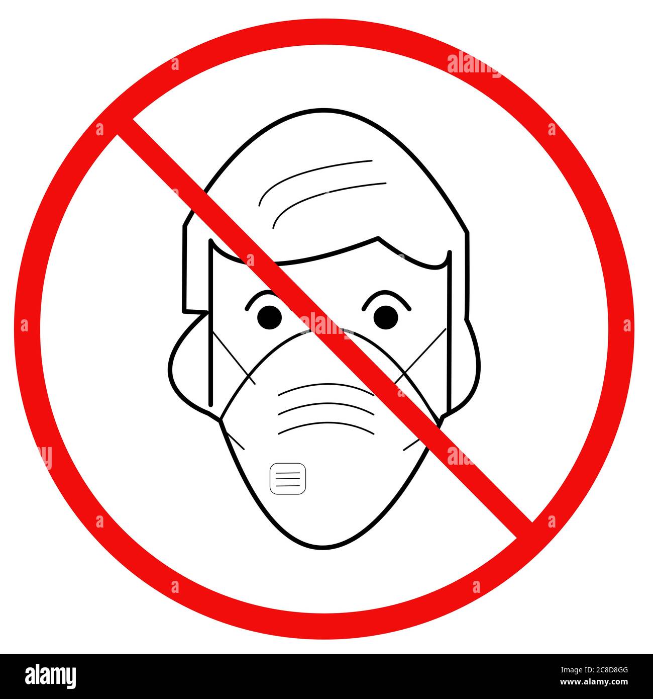 Anti-mask pictogram wearing masks that offer no COVID-19 protection ...