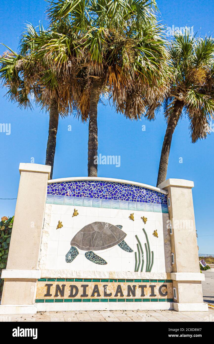 Florida Brevard County,Indiatlantic Beach,public beach beaches,sign ...