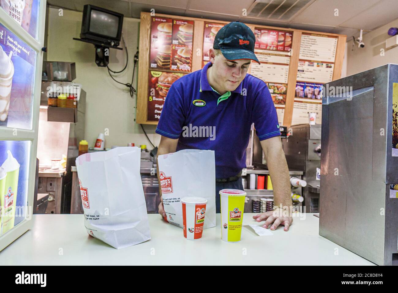 Wendy's restaurant employees hi-res stock photography and images - Alamy