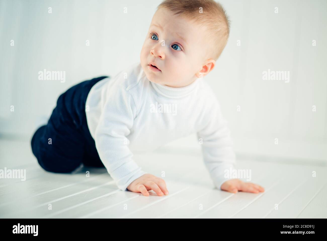 Baby wearing nappy happy hi-res stock photography and images - Alamy
