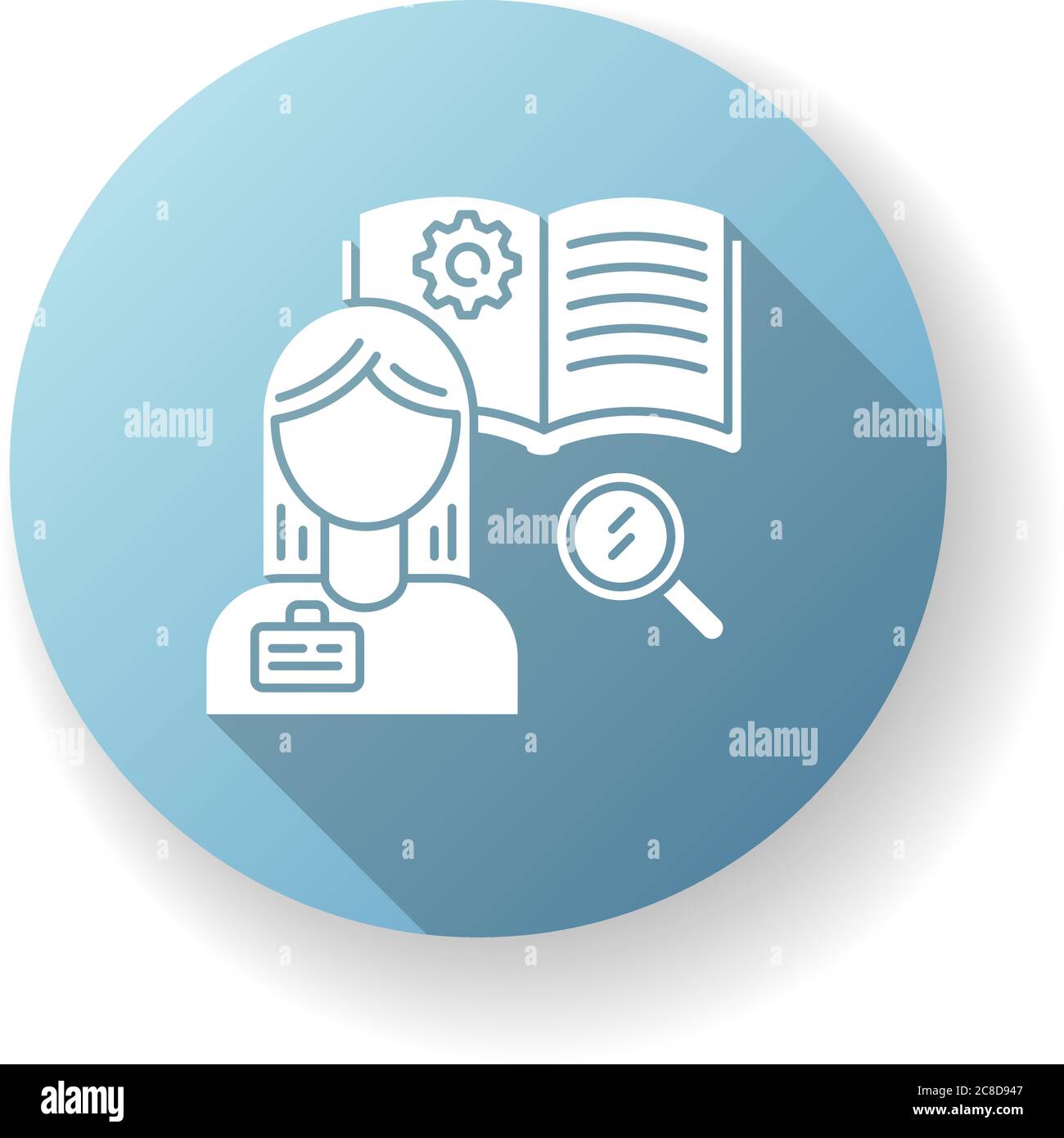 Vocational school blue flat design long shadow glyph icon. Professional ...