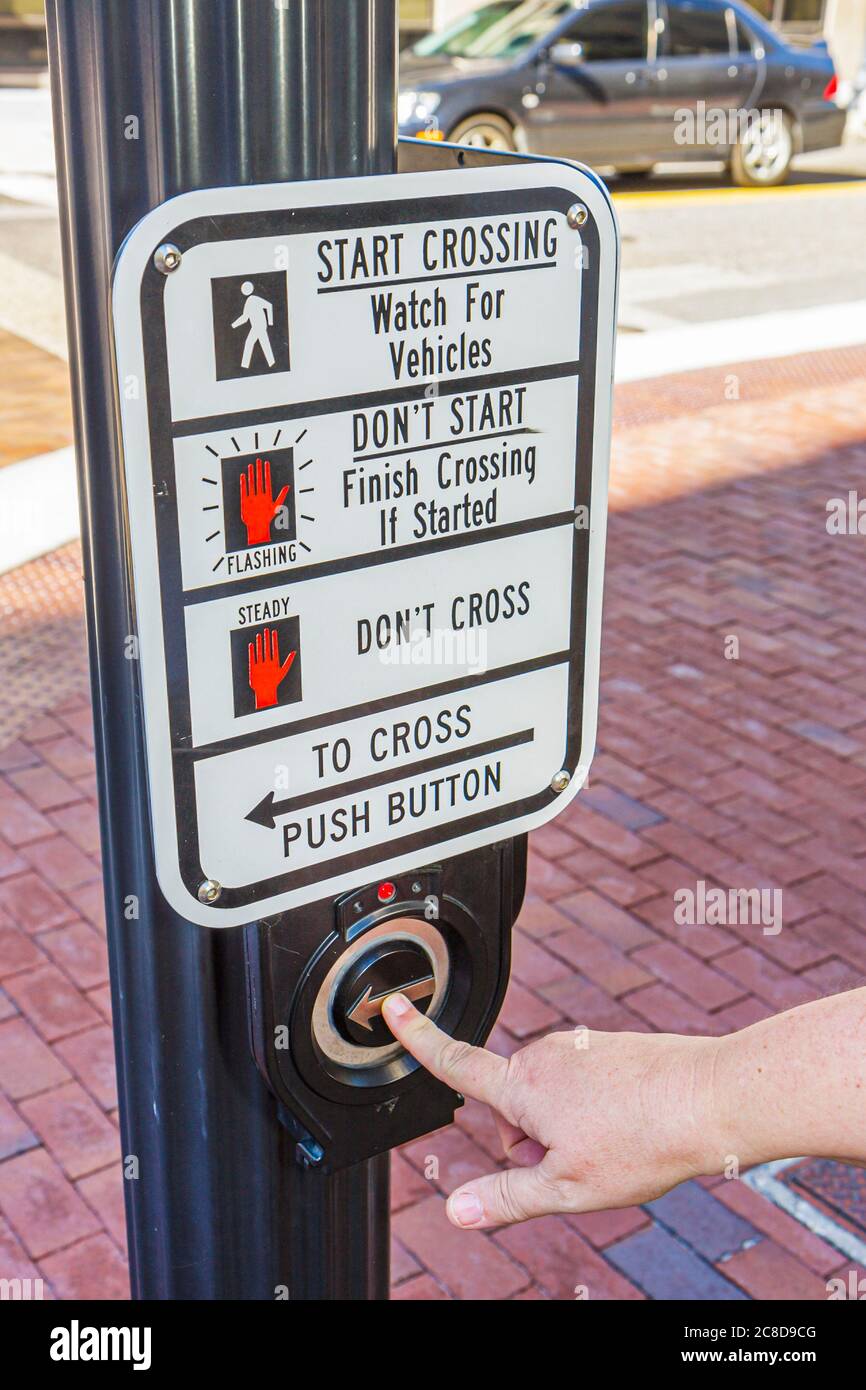 Jacksonville Florida,downtown,Laura Street,street crossing,crosswalk ...