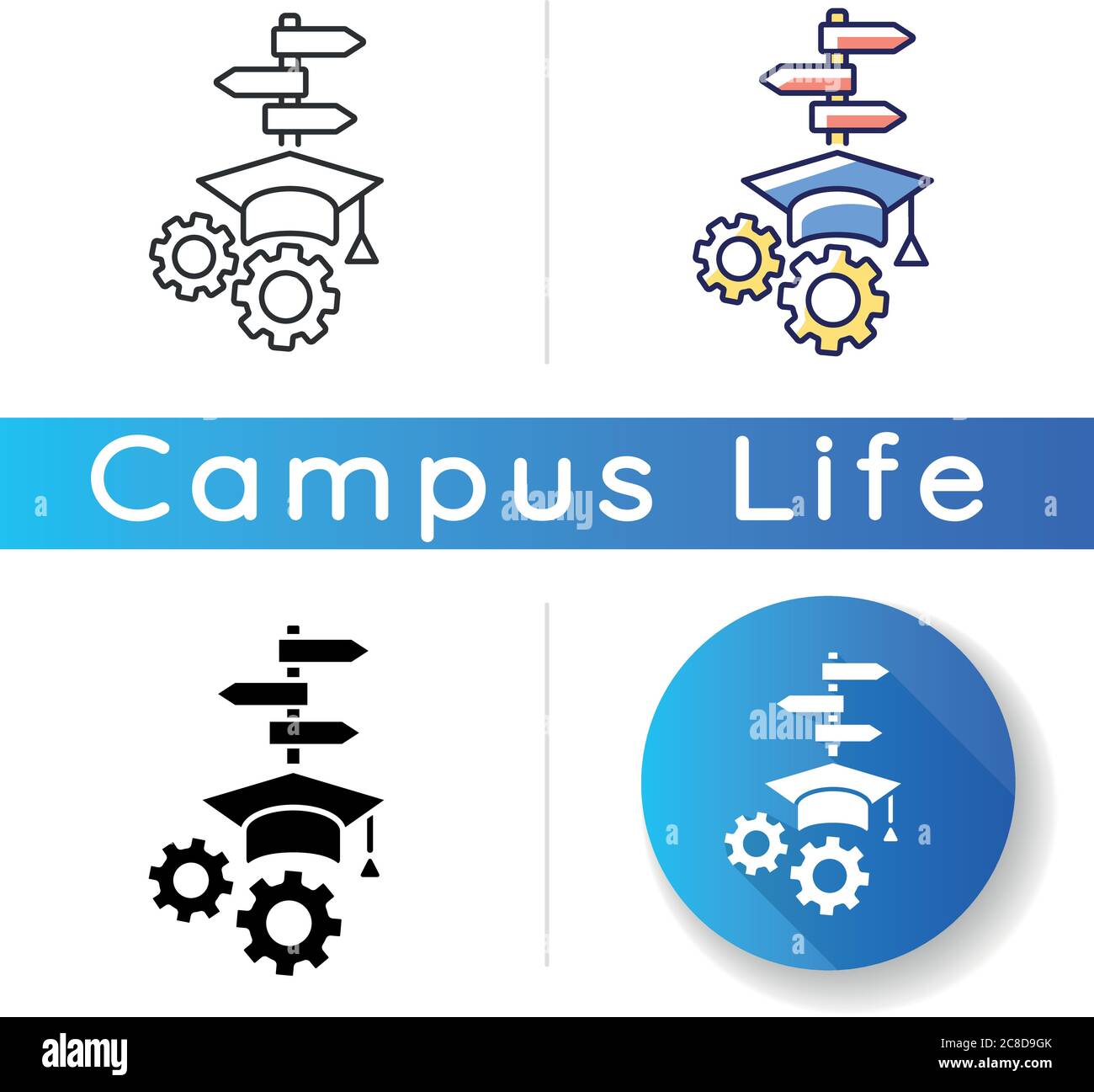 College major icon. Academic minors. Decision making. Graduate and ...