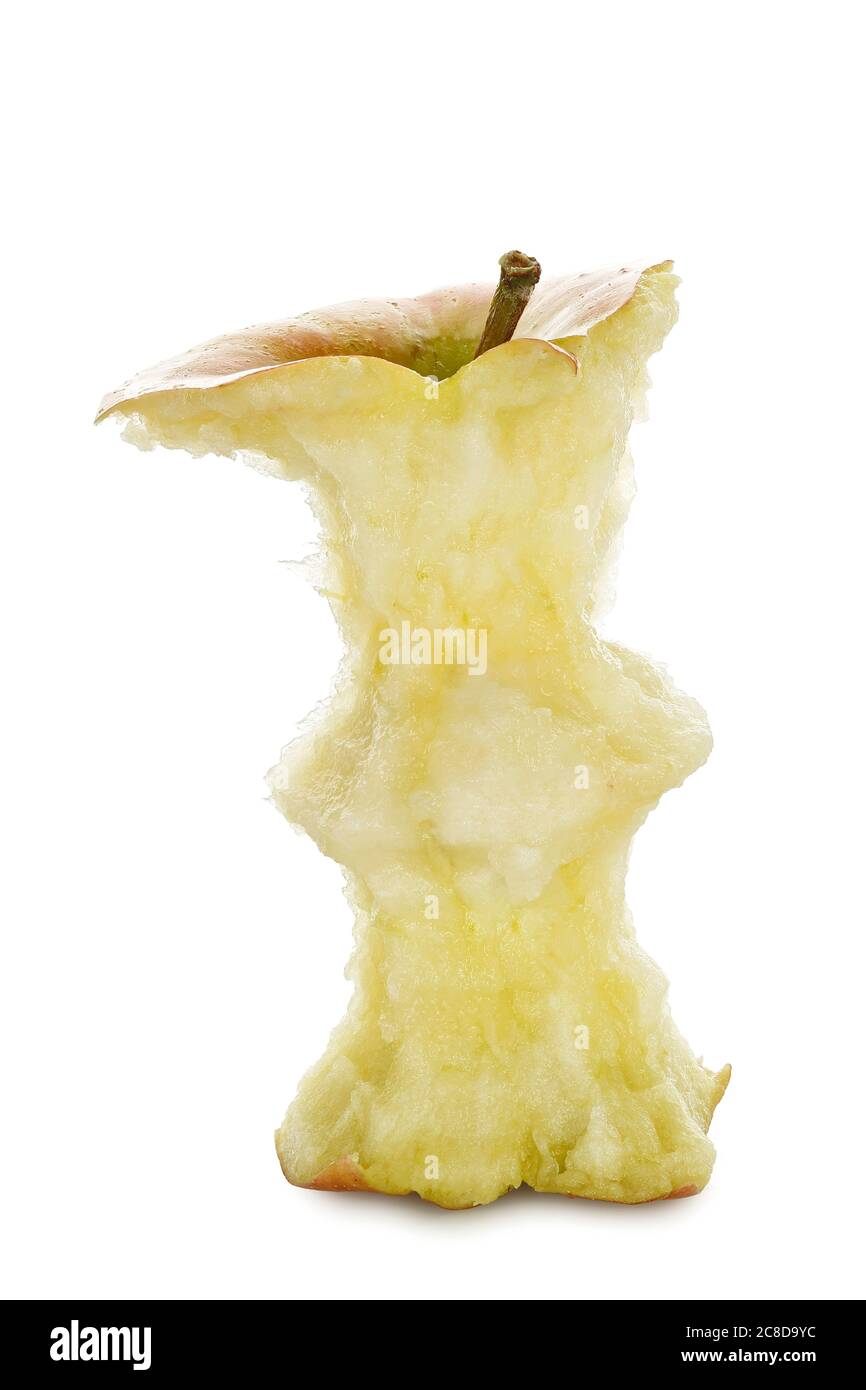 macro of eaten apple isolated on white Stock Photo - Alamy