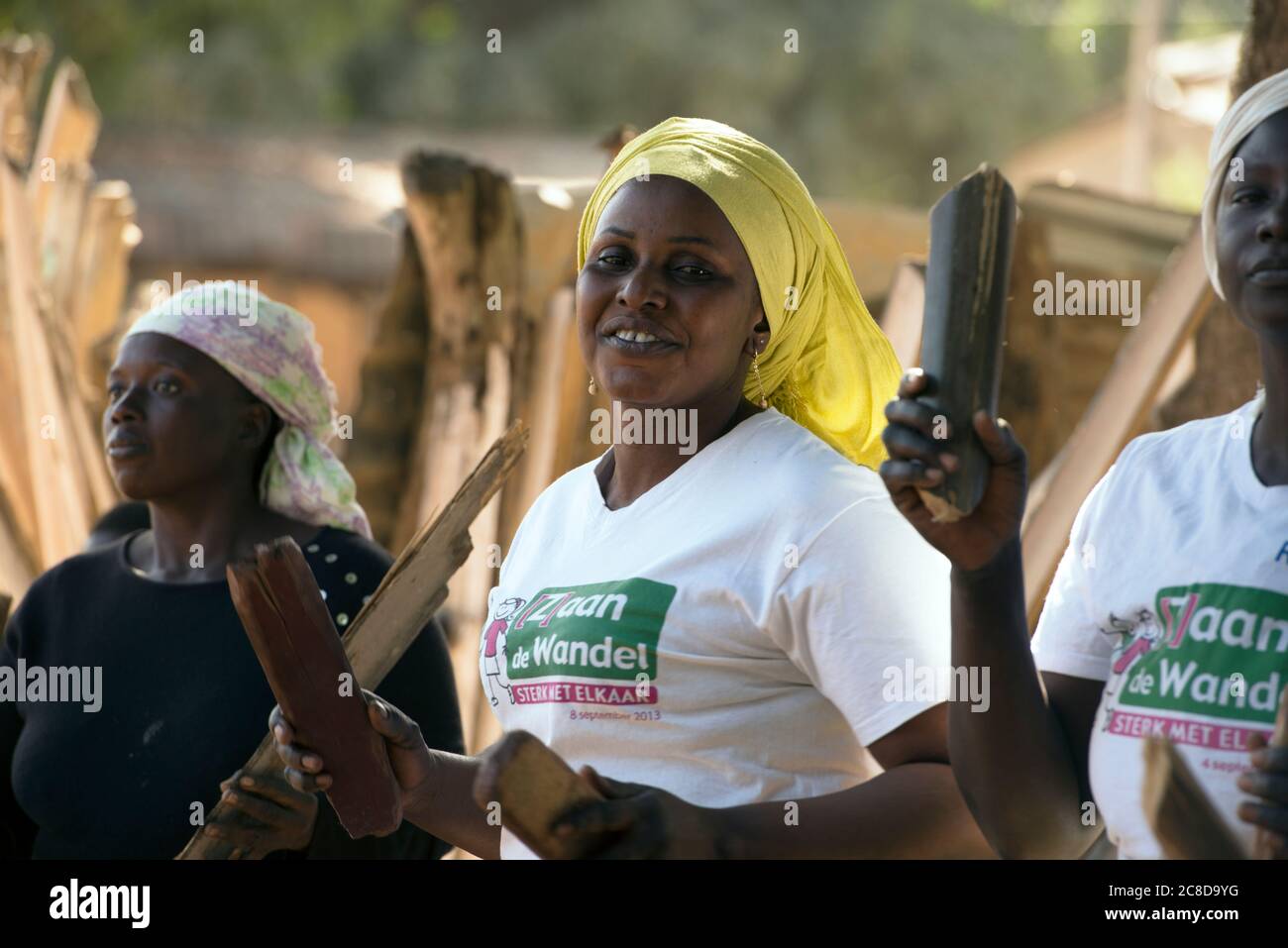 Indigenous Jola tribe women play traditional musical instruments during ...