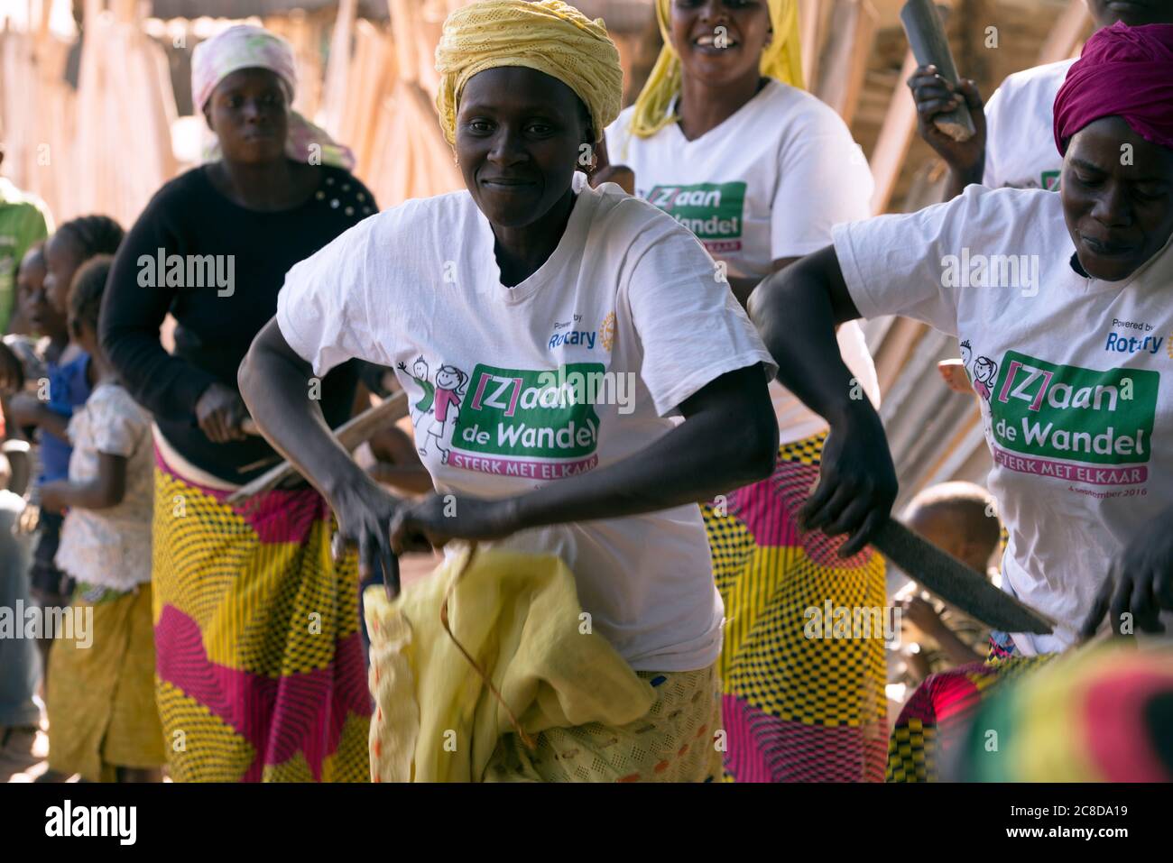 Indigenous Jola tribe women play traditional musical instruments during ...
