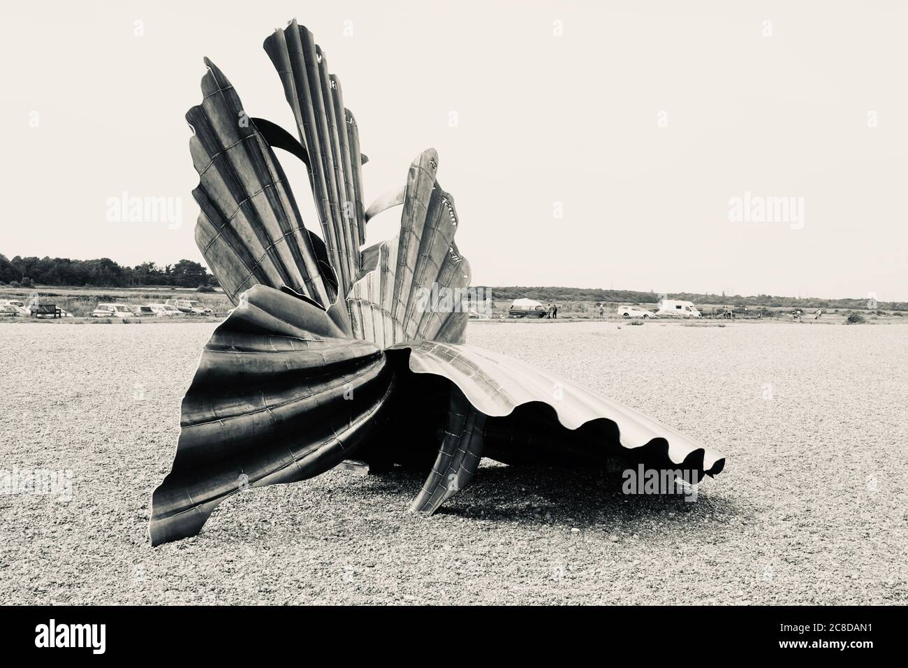 Maggi hamblings scallop sculpture on aldeburgh beach hi-res stock ...