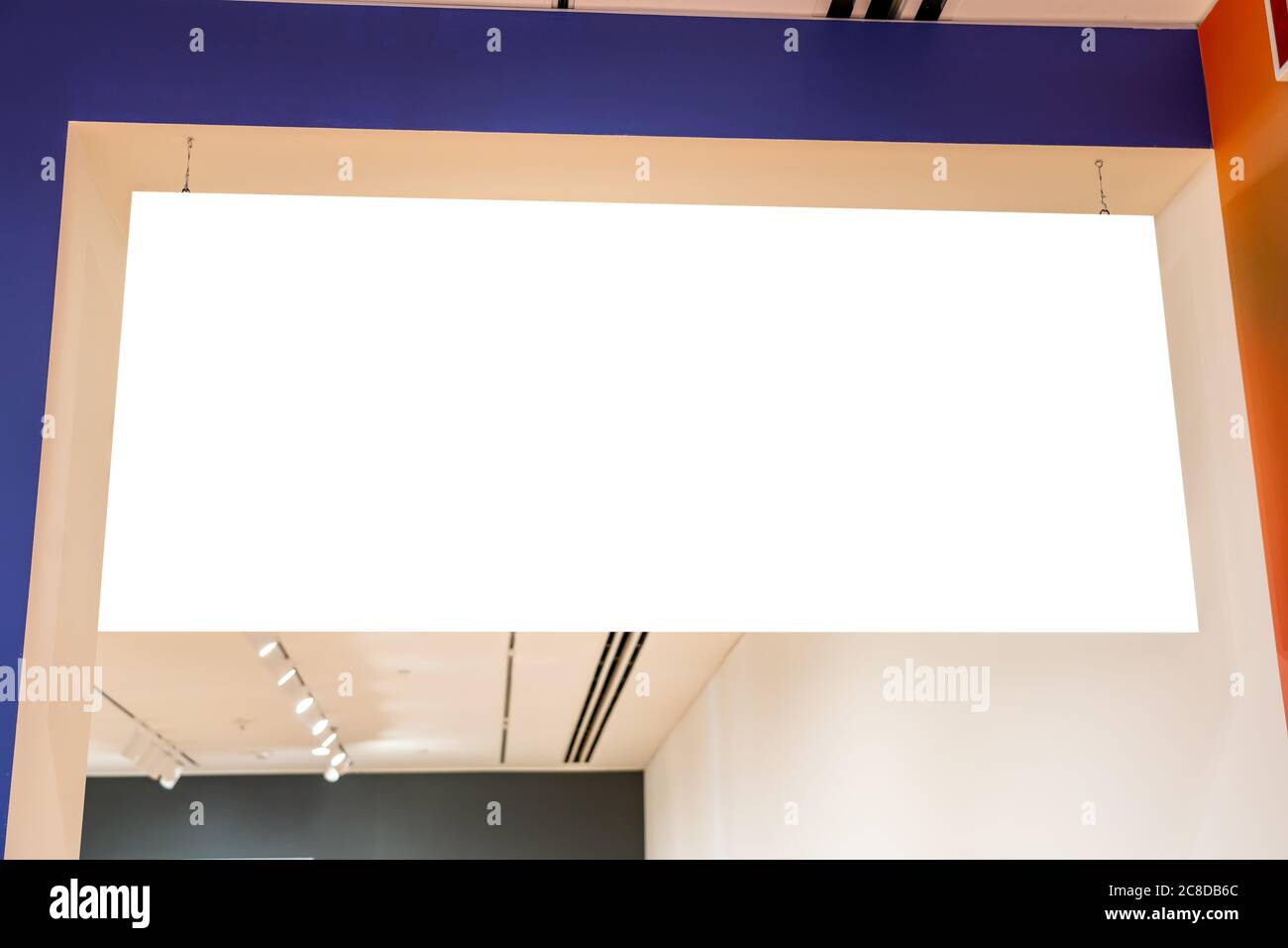 Big white square mockup in a museum Stock Photo - Alamy