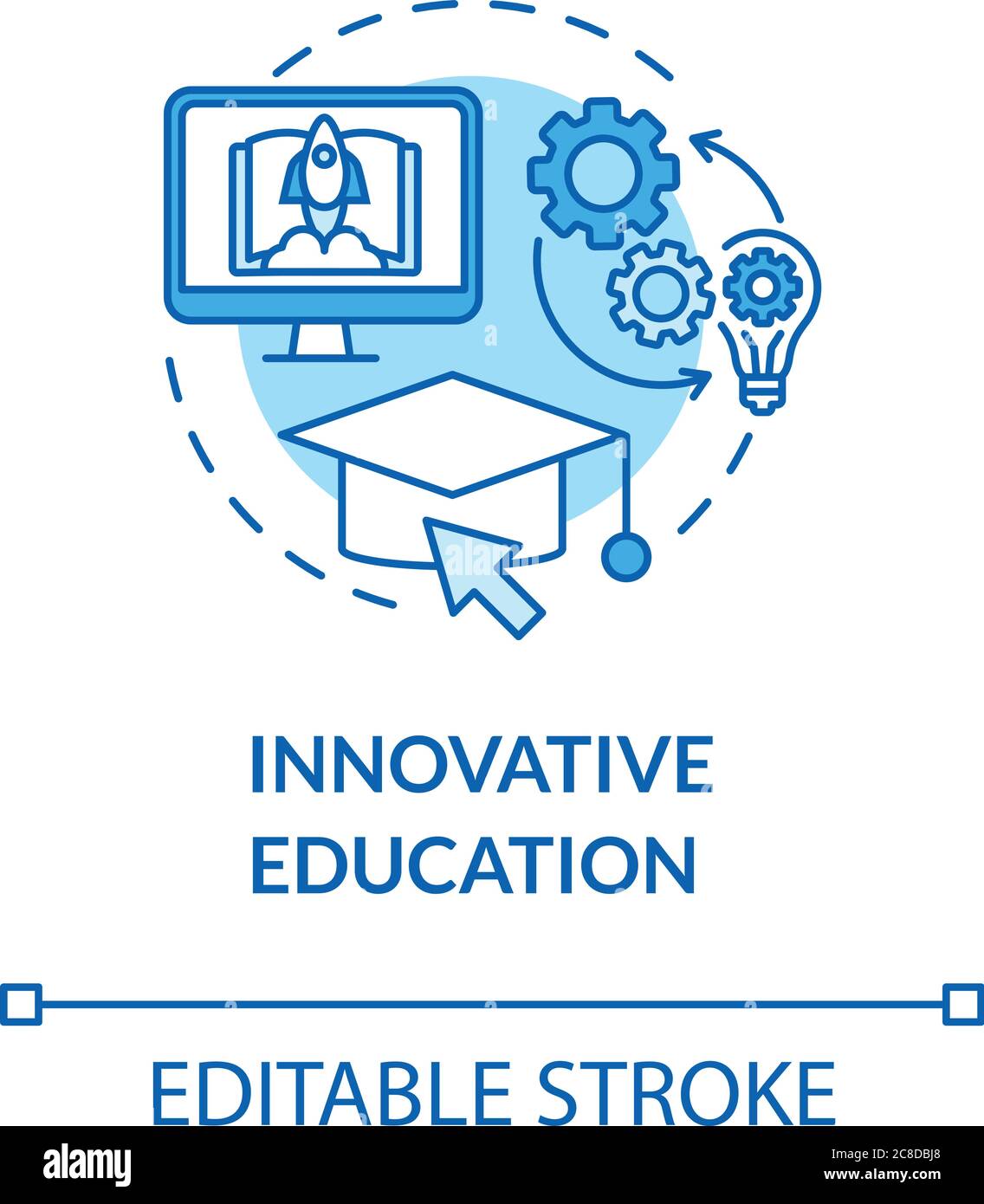 Innovative education concept icon. Remote learning and teaching ...