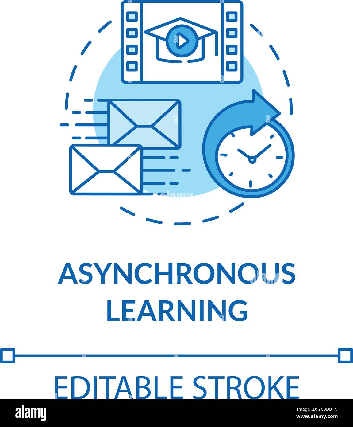 Asynchronous learning concept icon. Remote educational process ... Asynchronous learning concept icon. Remote educational process ...