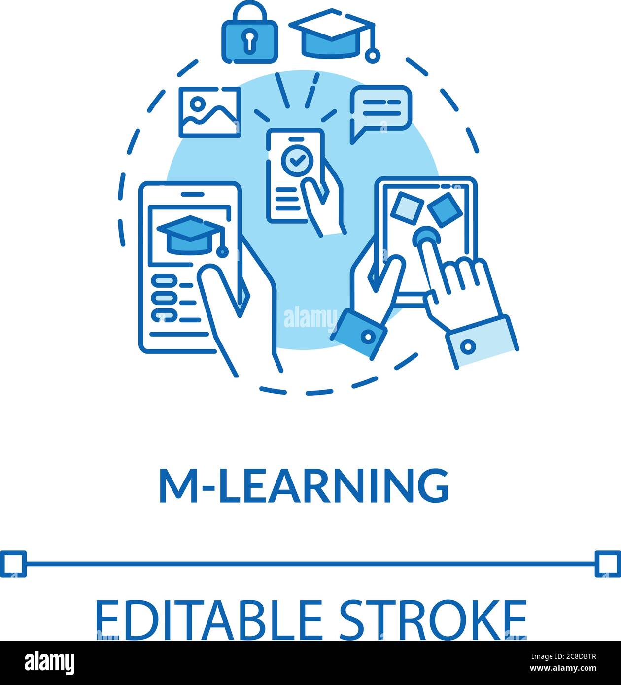 M learning concept icon. Educational technologies. Remote classes ...