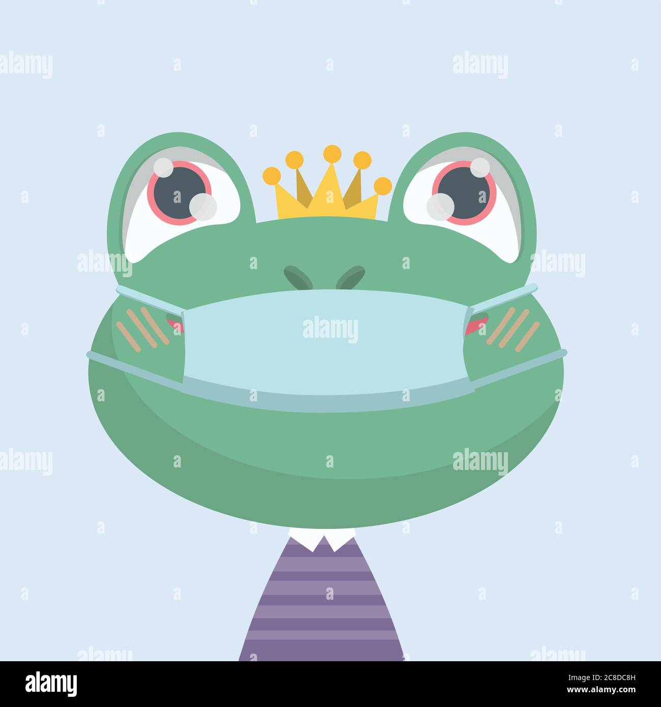 vector covid-19 virus face mask cartoon animal illustration Stock ...