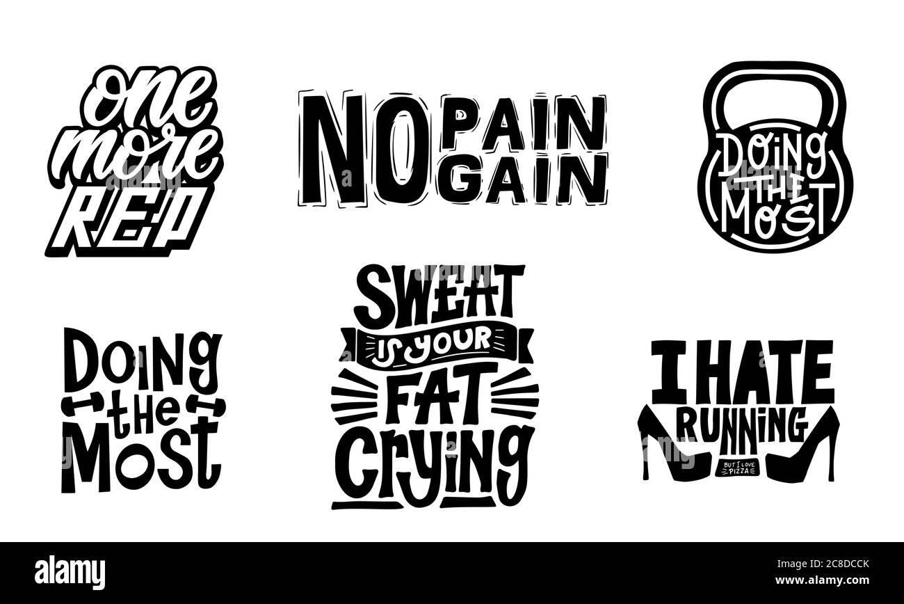 fitness typographic sport poster. Motivational vector gym illustration ...